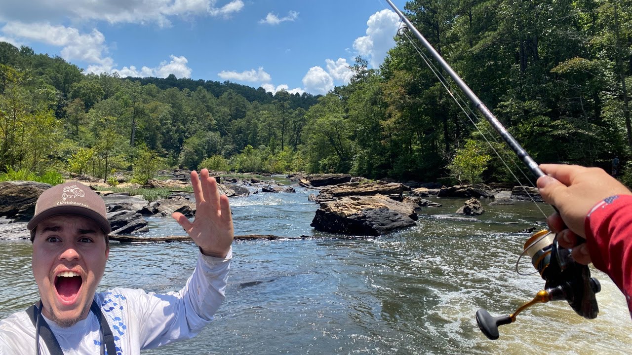 Kayak fishing north GA stream (SURPRISE CATCH) - YouTube