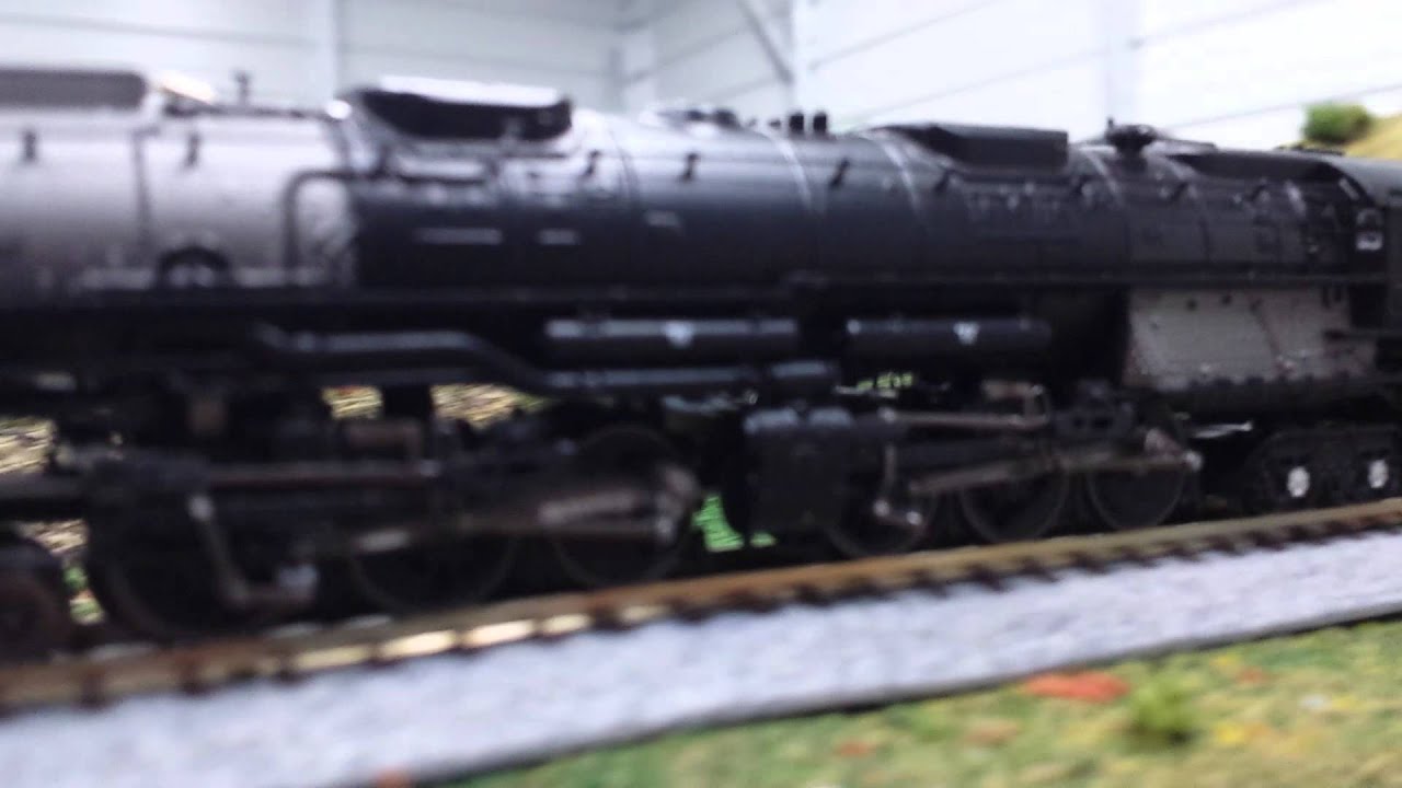 N scale Challenger with sound crossing wood trestle. - YouTube