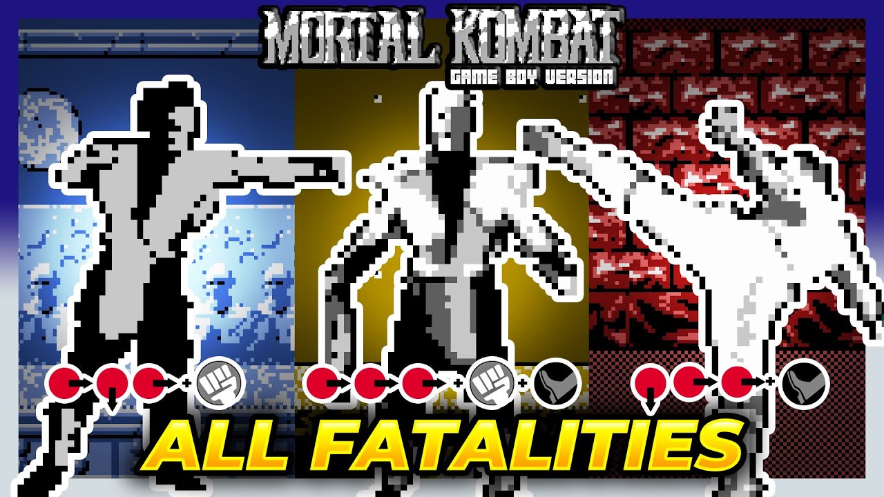 ALL FATALITIES TUTORIAL - Game Boy Version of Mortal Kombat 1 (MK1/1993 ...