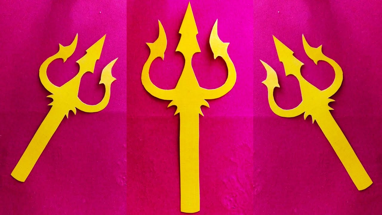 How To Make Paper Trishul | Easy Paper Trishul | DIY Paper Trishul ...