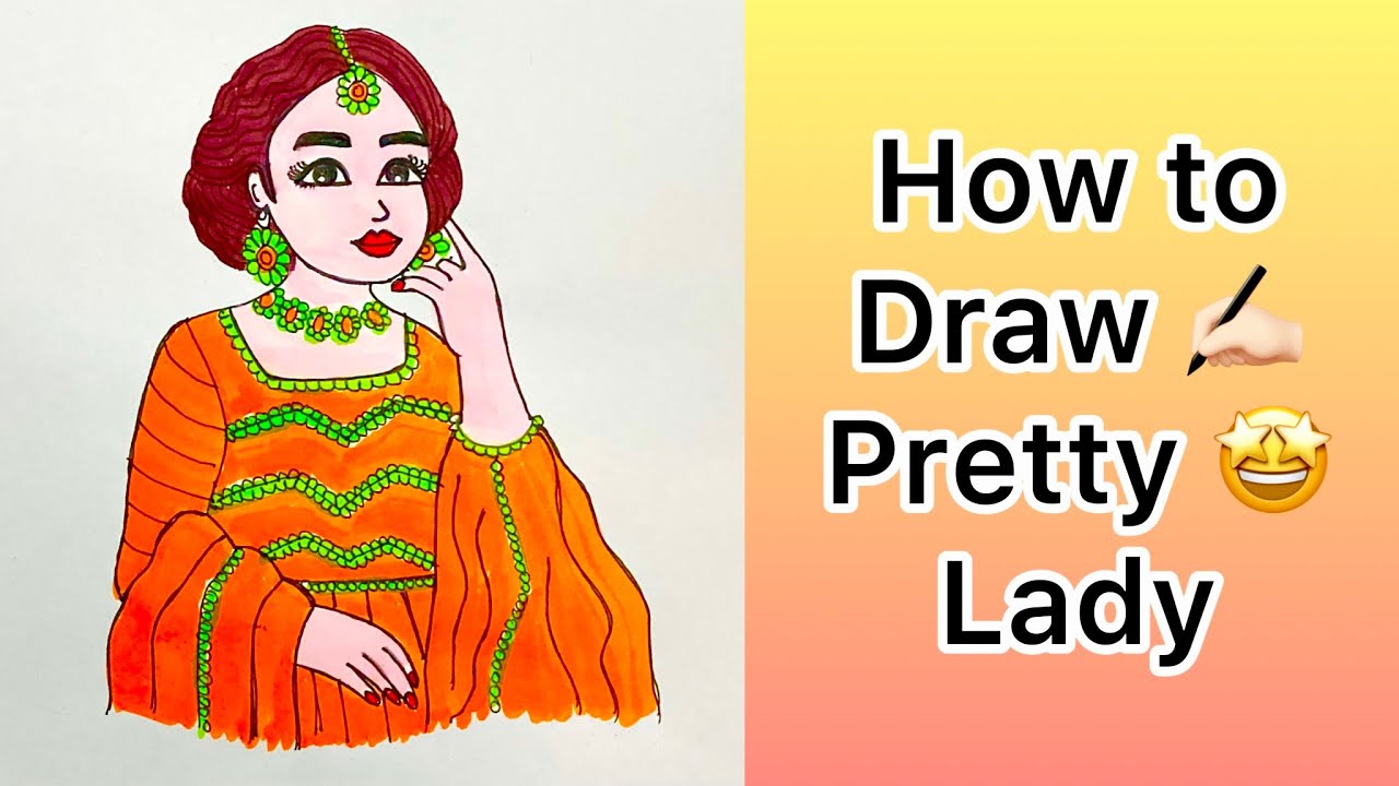 How to Draw 🏻 Pretty 🤩 Lady - YouTube