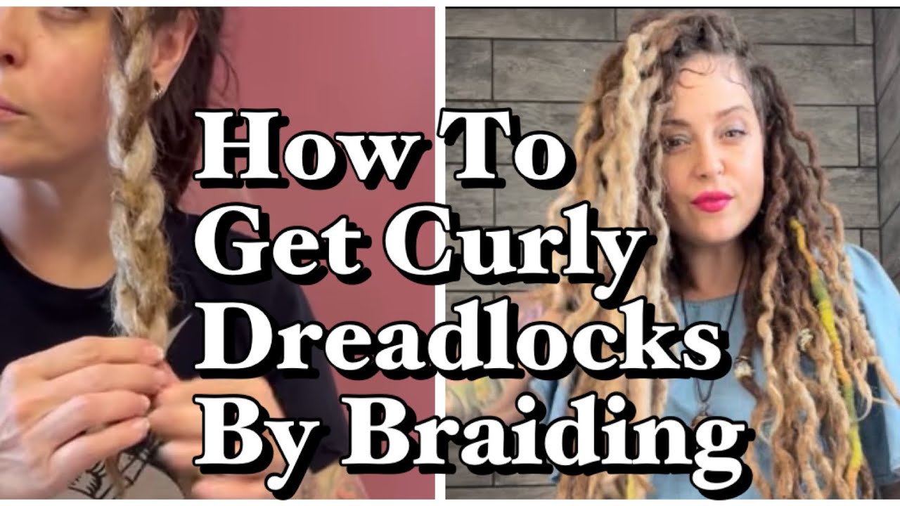 How to braid dreads dreadlocks locs into a style or to make them curly ...