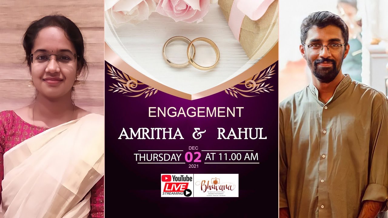 AMRITA NAIR & RAHUL RAJENDRAN ENGAGEMENT LIVE STREAMING - YouTube
