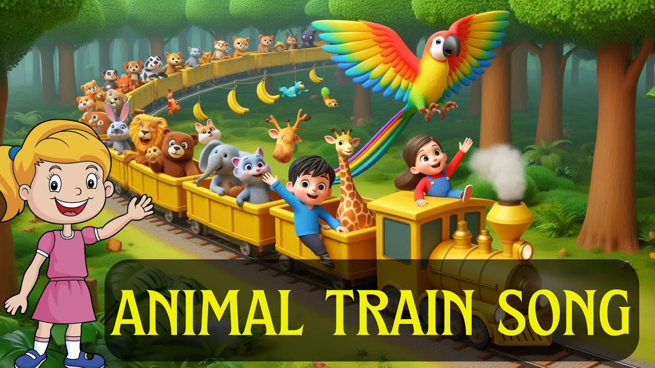 Animal Train Song | Ride Ride on the Animal Train | Train journey song ...