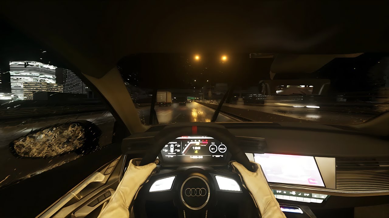 DRIVING rainy NIGHT with a AUDI RS3 2022 - YouTube
