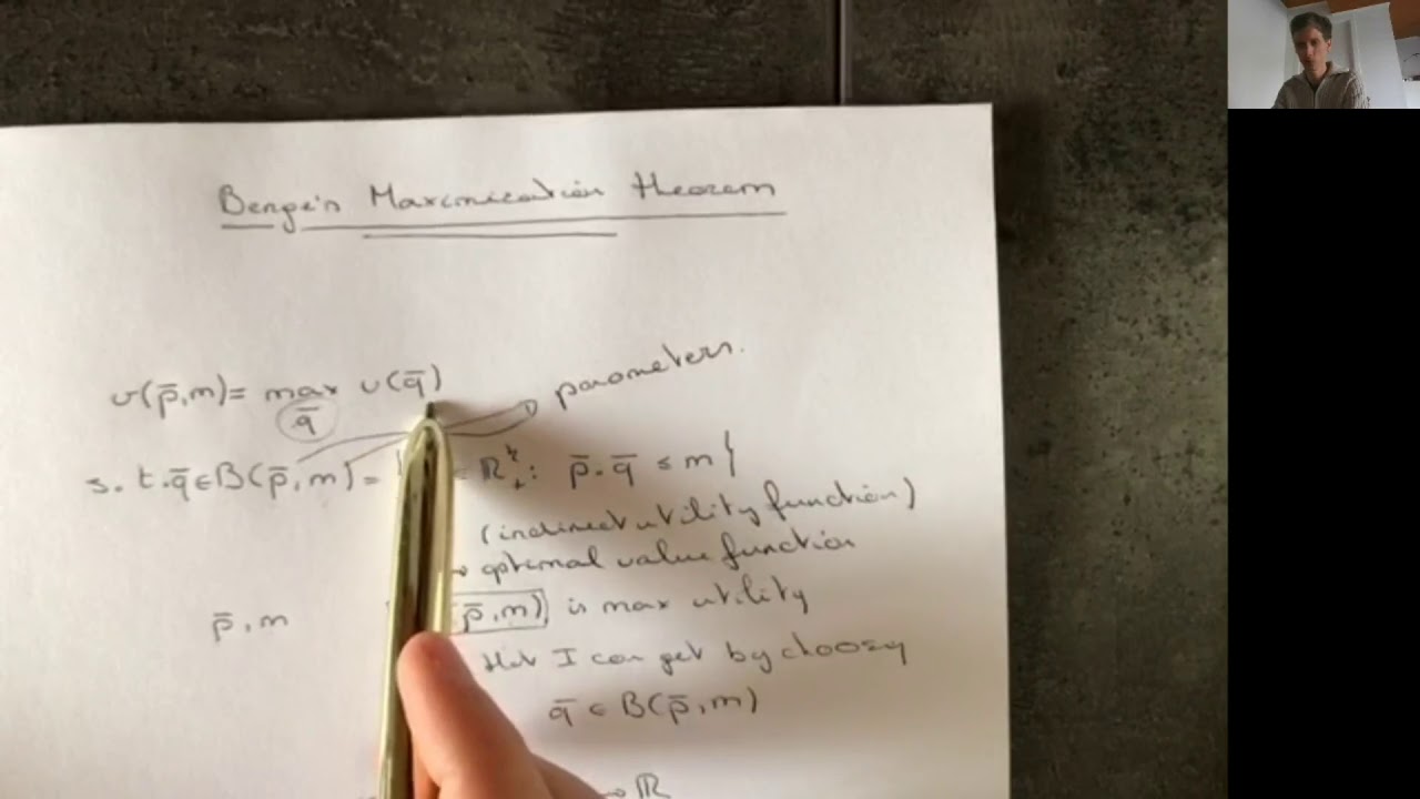 Math-S400: Lecture XIII - Berge's maximisation theorem - YouTube