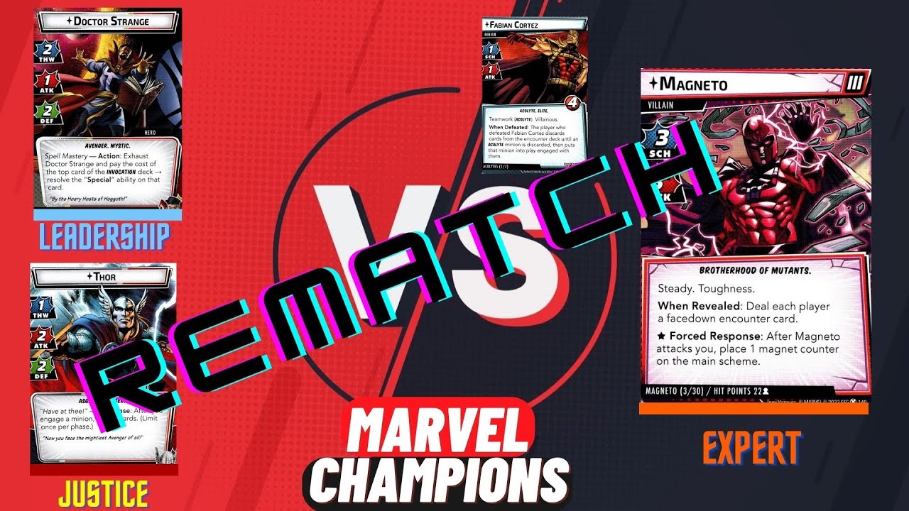 Marvel Champions, Dr. Strange & Thor VS Magneto {Expert} REMATCH - YouTube