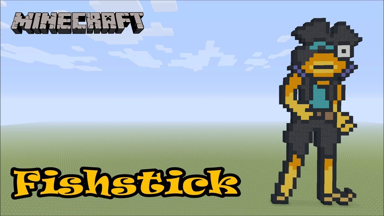 Minecraft: Pixel Art Tutorial: Pirate Fishstick (Fortnite Battle Royale ...