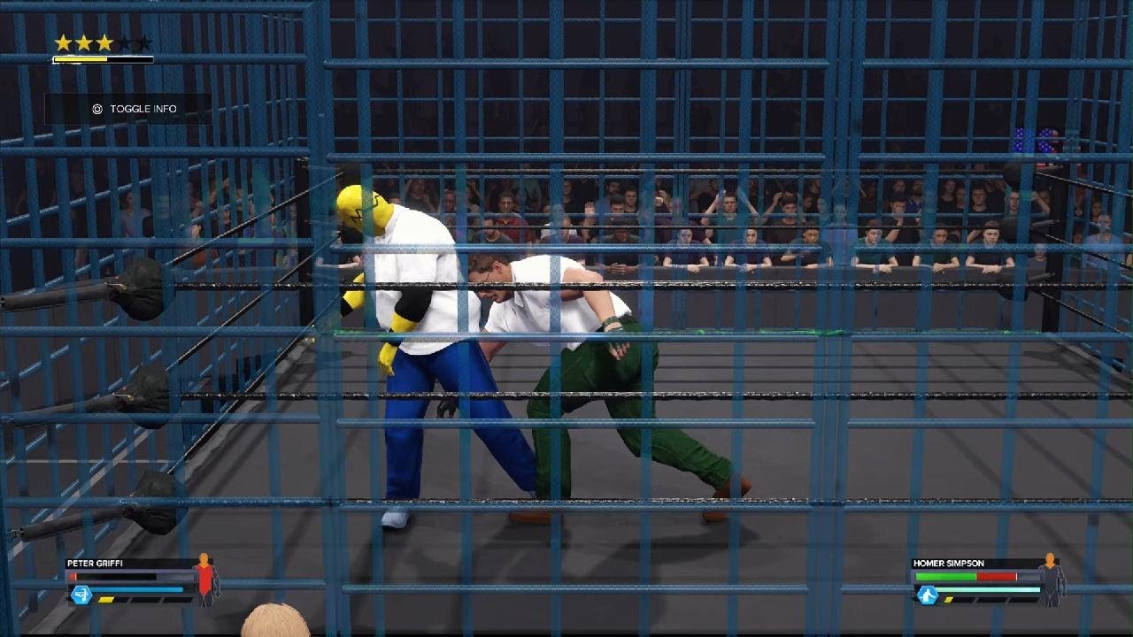 Peter griffin vs Homer Simpson Steel Cage - YouTube