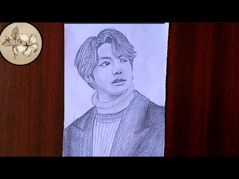 How to draw BTS Jungkook || step by step easy tutorial || pencil sketch ...