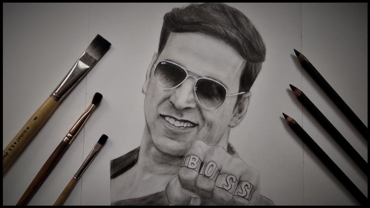 How to Draw Akshay Kumar | Pencil Shading, Blending, Hair, Beard | Time ...