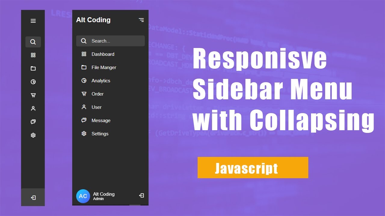 Sidebar Menu with Collapsing using JavaScript | Responsive Side ...