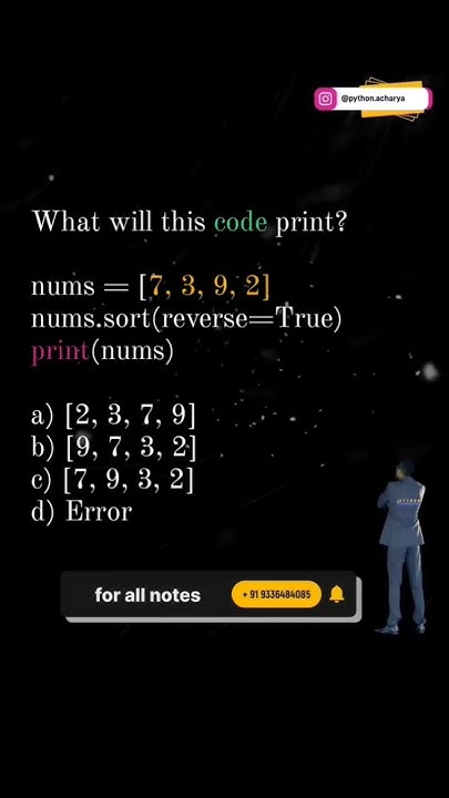 Descending Order 🙄 | #descendingorder #list #python #trending #shorts ...