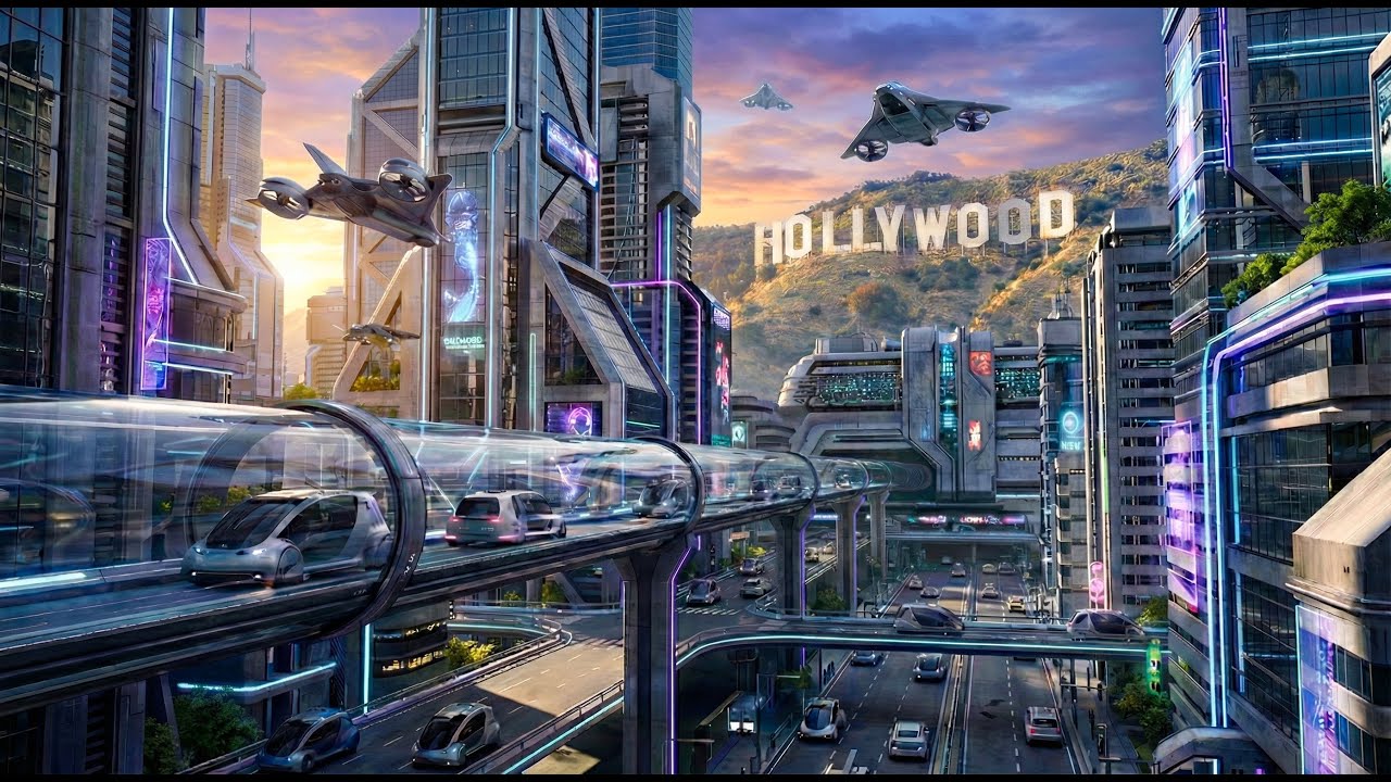 Los Angeles Future City | Deep Space Ambient Music 4K - YouTube