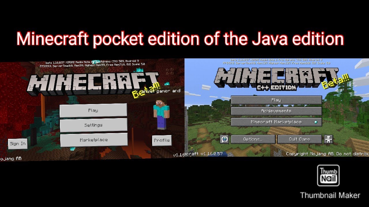 Minecraft pocket edition of the Java edition not extant - YouTube