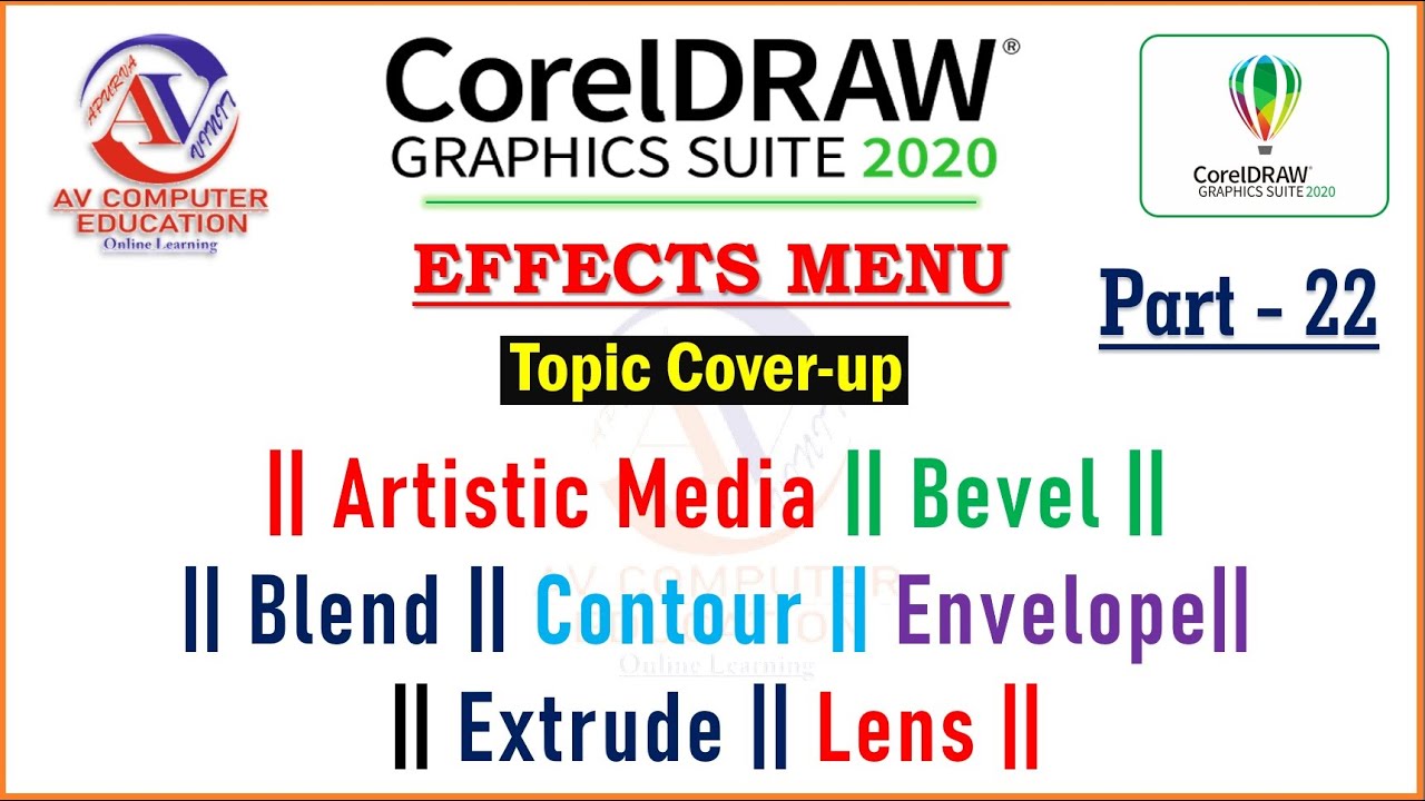 EFFECTS MENU STEP BY STEP IN HINDI || EFFECT MENU IN CORELDRAW 2020 ...
