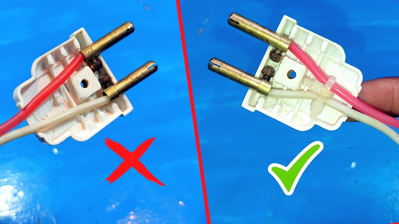 Few people know this trick || Connect the two pin plug of electric wire ...