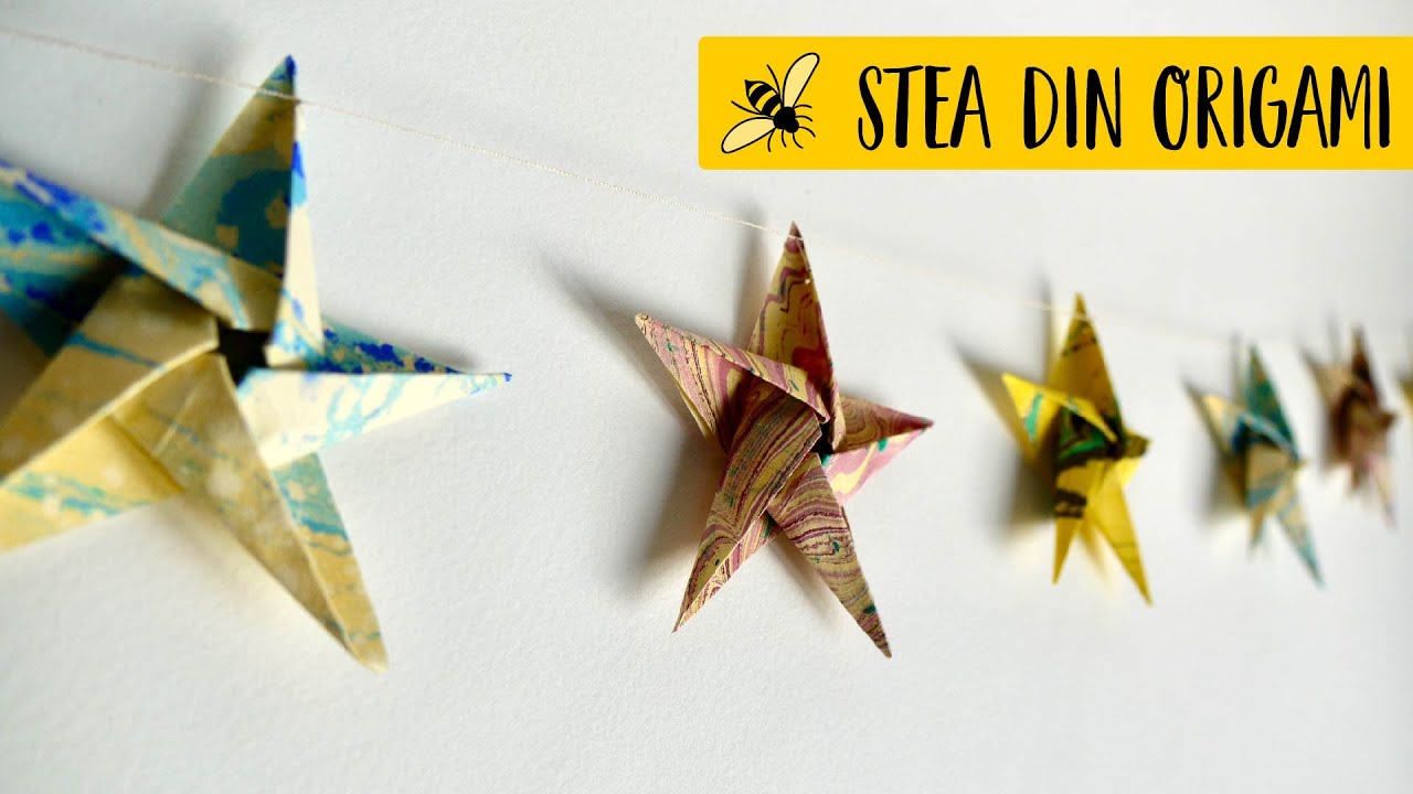 Decorațiune stea din hârtie - Tutorial de origami - YouTube