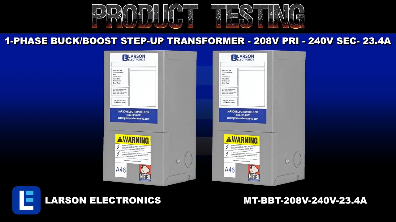 1-Phase Buck/Boost Step-Up Transformer - 208V Primary - 240V Secondary ...