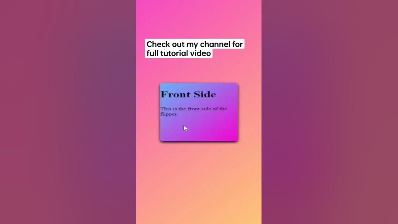 Back And Front Flipping Using Html And Css Htmltutorial Hovereffect Coding Youtube 
