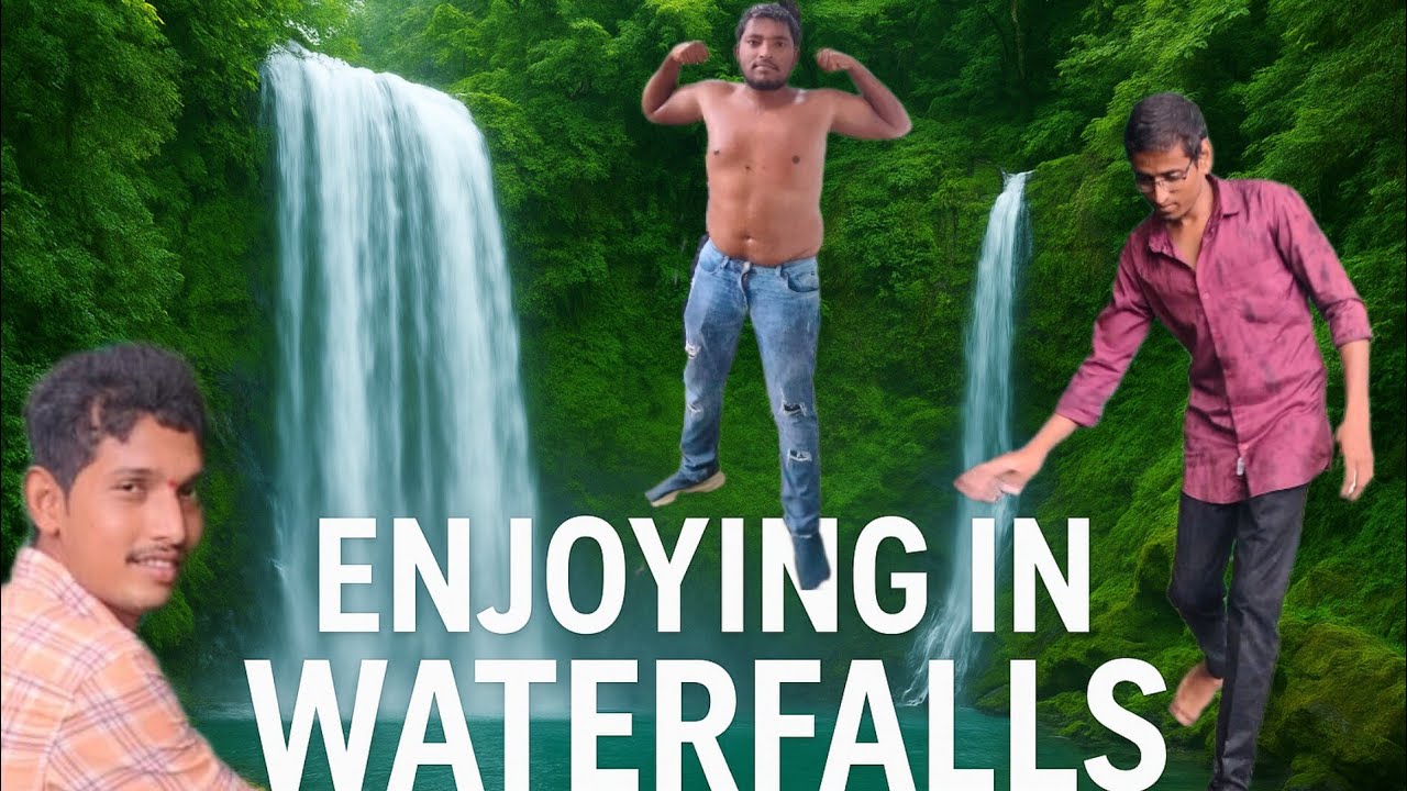 Me and my friends enjoying in pinnapuram waterfalls - YouTube