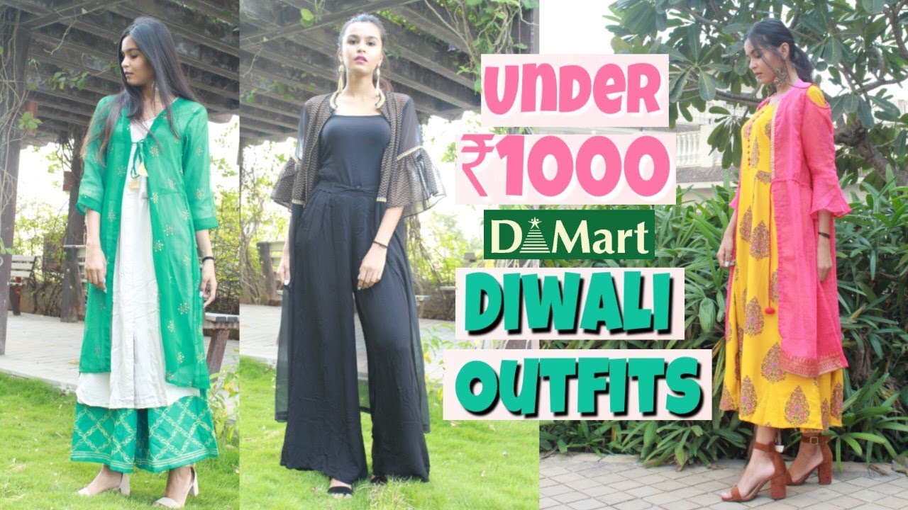 Wearing D-Mart Clothes For Diwali / ₹1000 Challenge - YouTube