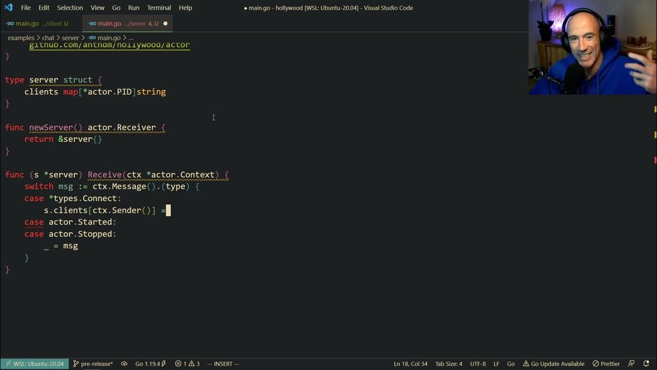 Building A Chat Server And Client With Actors In Golang - YouTube