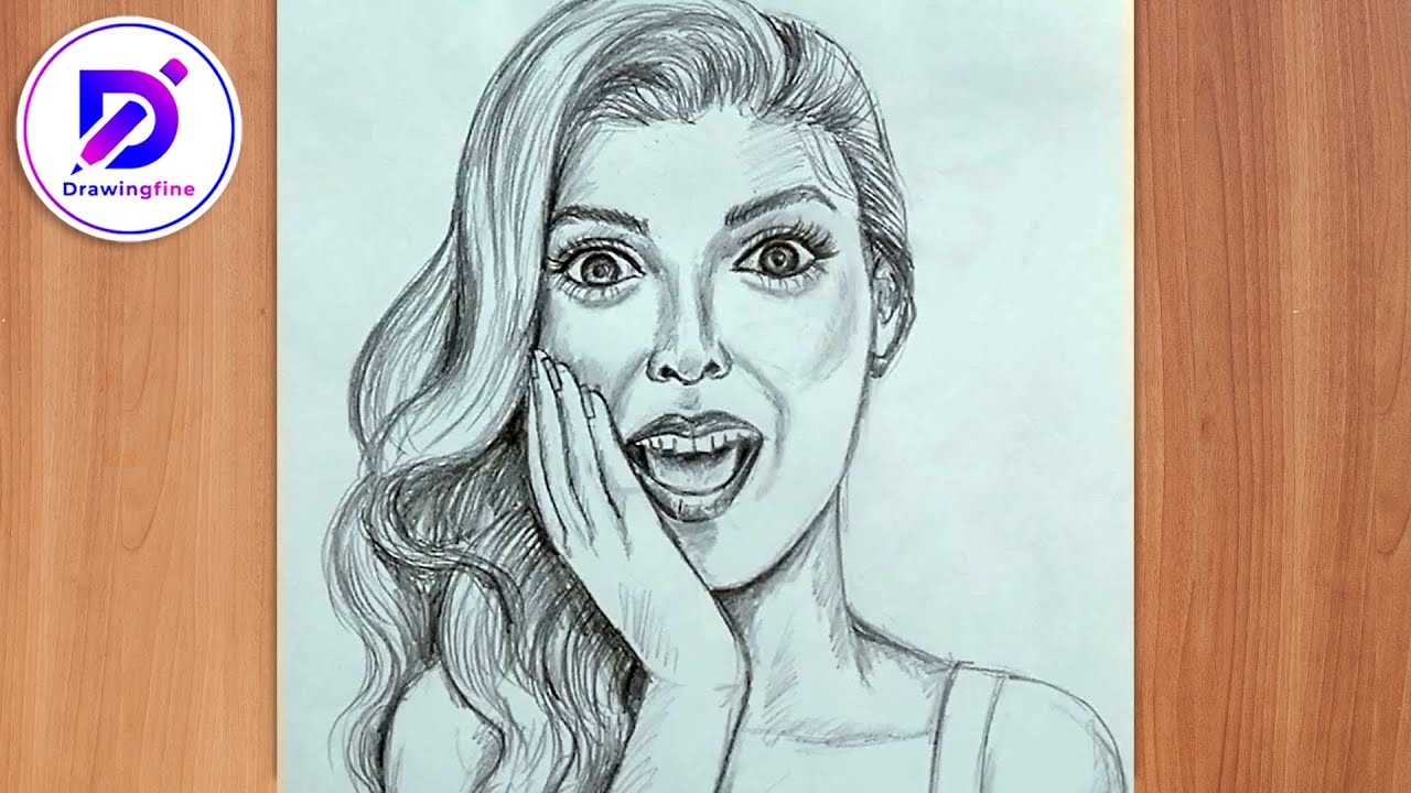 How to draw a surprised girl || girl drawing with pencil || - YouTube