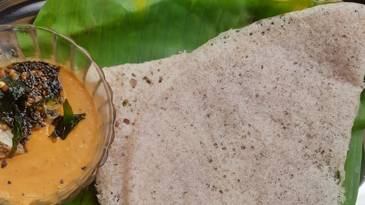 Mangalore Red rice /Kuchalakki Neer Dosa with Red chutney - YouTube