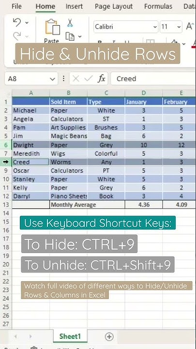 Hide and Unhide Rows in Excel - YouTube