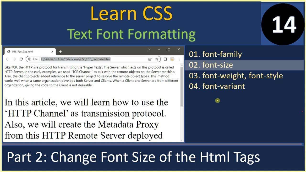 Text Font Formatting | Part 2 - Font Size | CSS Tutorial #14 - YouTube