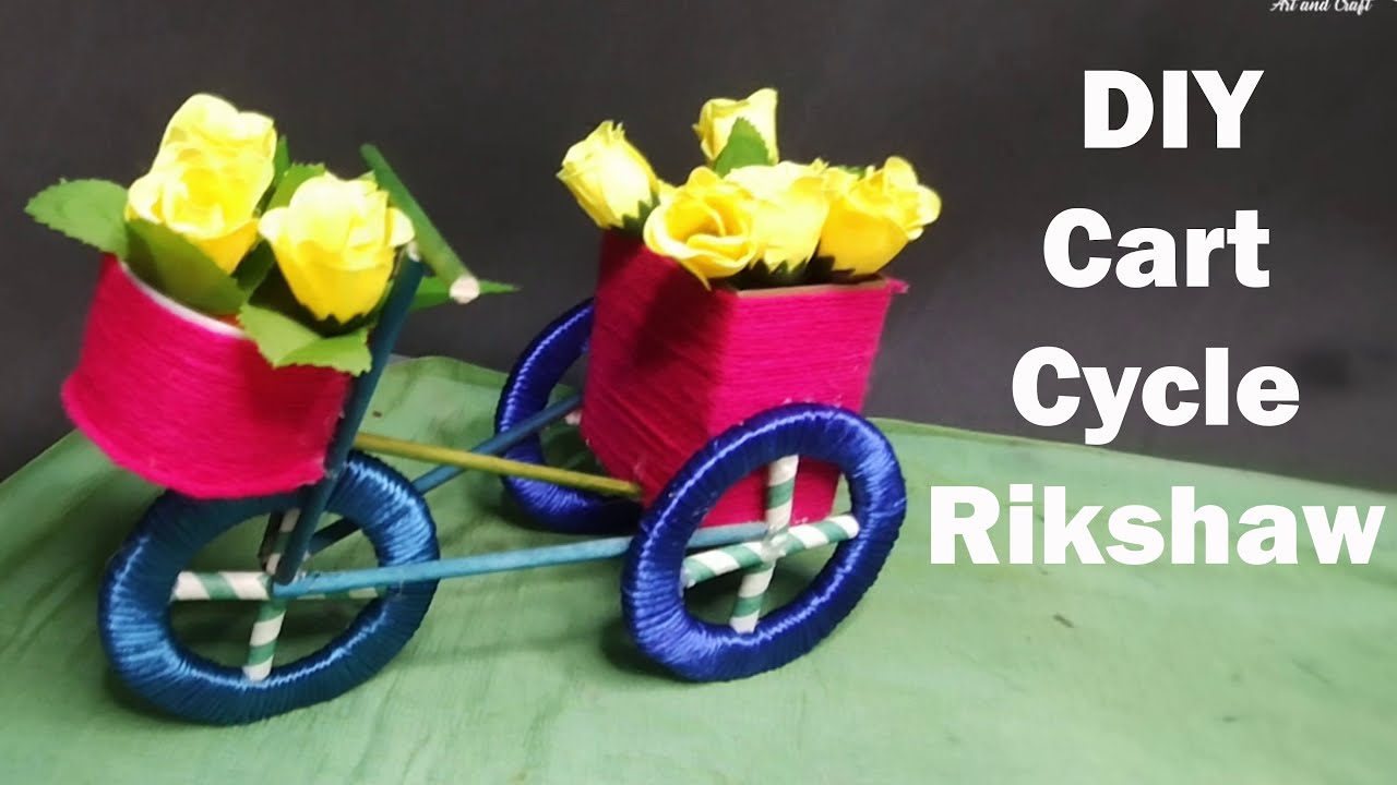 Cardboard Cart Cycle Rikshaw | DIY School Project Craft - YouTube