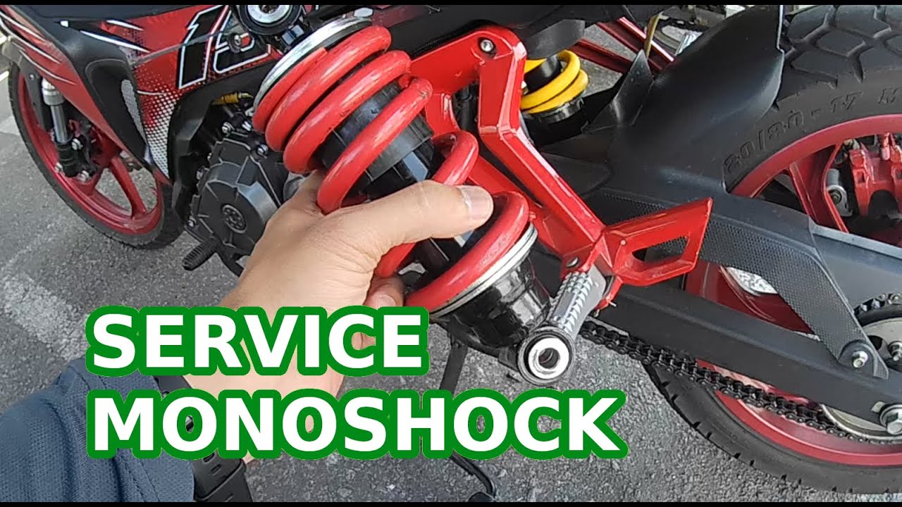 Mono Shock KYB KUNING leaking jadi aku Service MONO MERAH benelli V1 ...