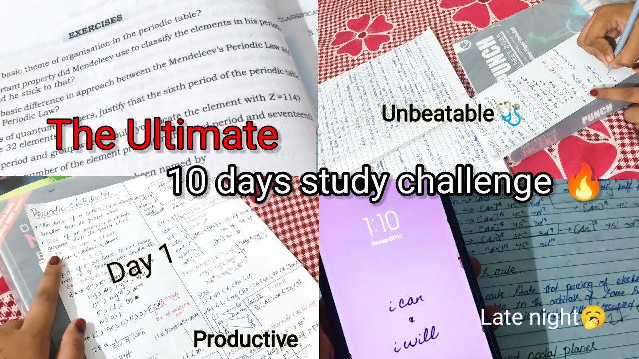 The Ultimate 10 days study challenge 🔥 | my day 1 | Unbeatable ...