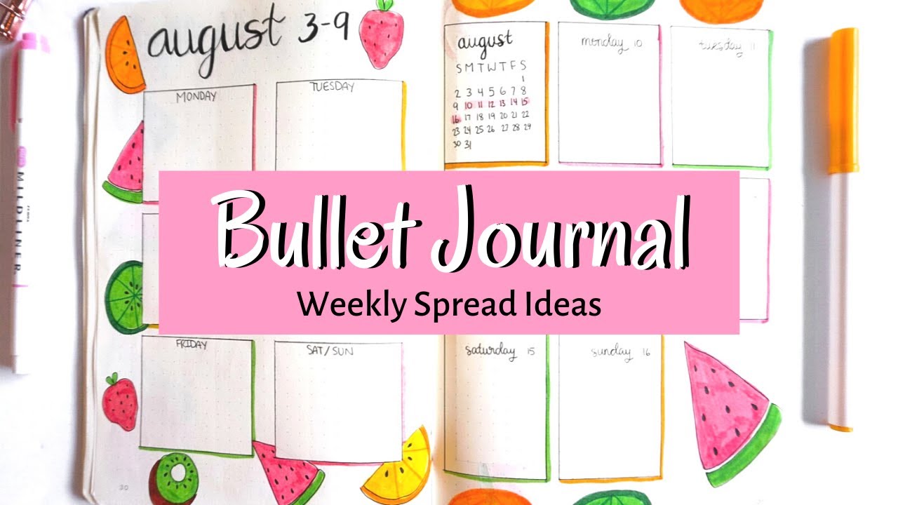 Bullet Journal Weekly Spread Ideas | EASY ONE-PAGE LAYOUTS - YouTube