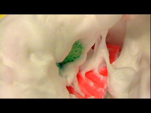 TINGLY SOAPY SPONGE ASMR SQUEEZING Squishing Scratching Soap lathering ...