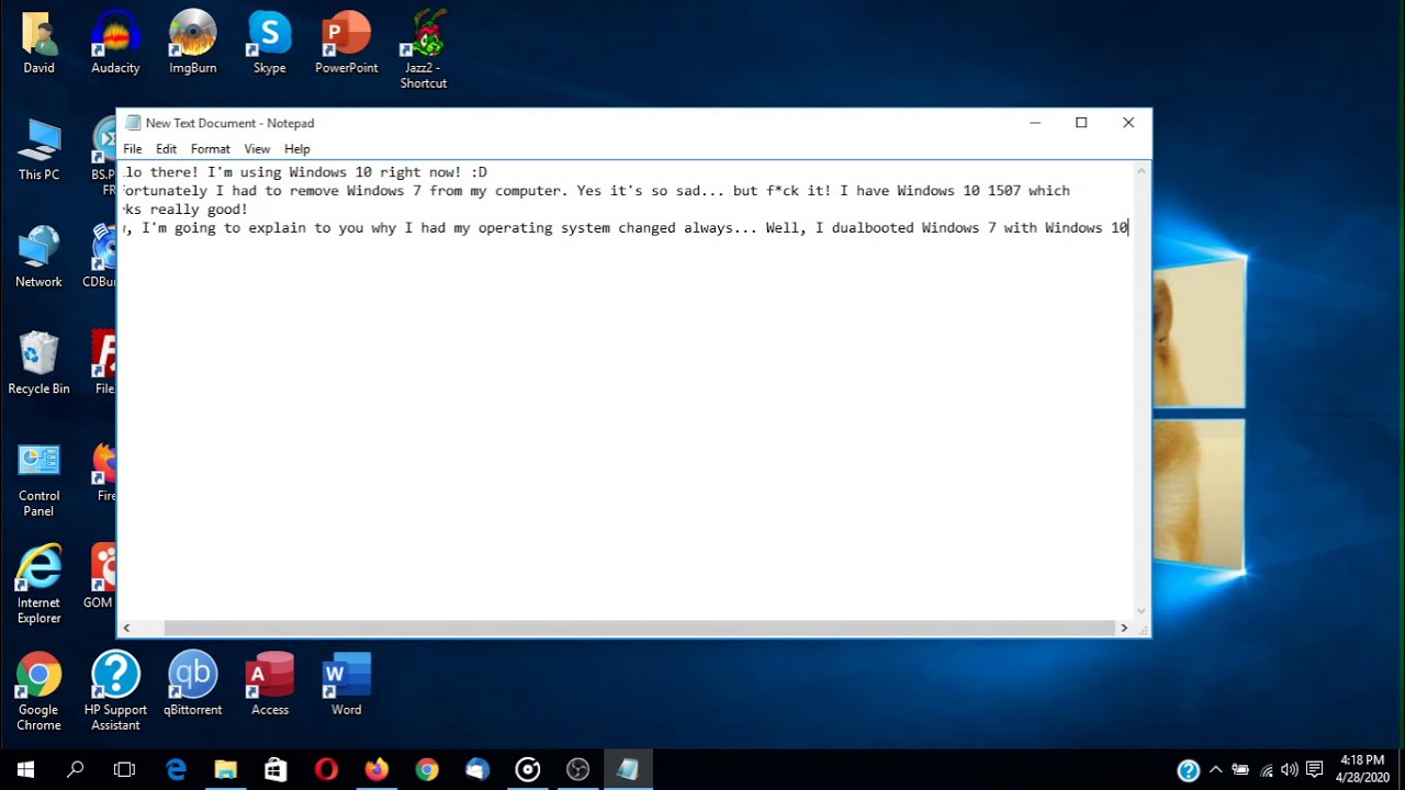 Goodbye Windows 7! Hello Windows 10... again! - YouTube