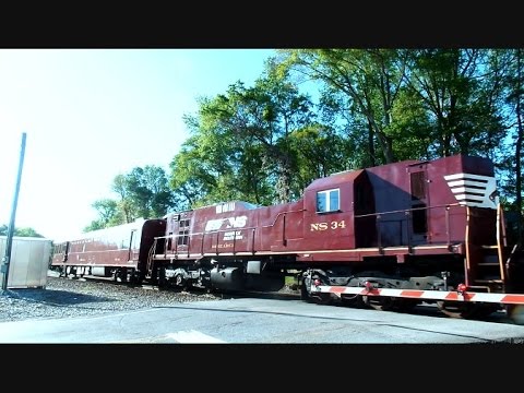 Norfolk Southern Research Locomotive NS34 And Coach - YouTube