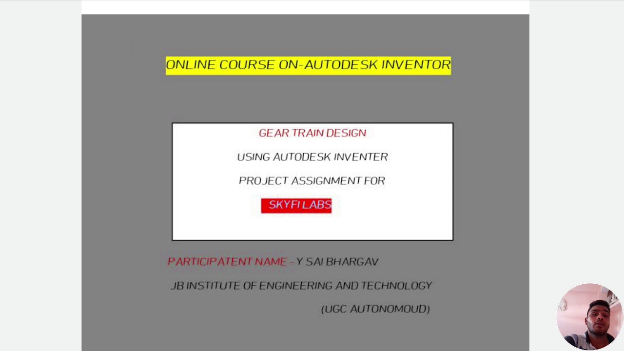 Gear Train Design using Autodesk Inventor-Project assignment for ...