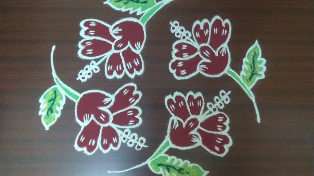 Kolam for margazhi month | Easy colour rangoli designs with dots - YouTube