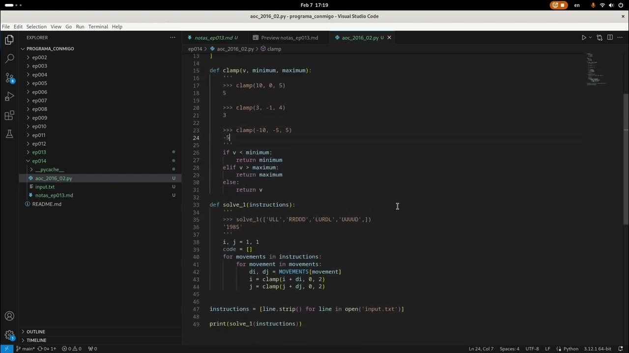 ¡Programa conmigo! ep 14: Advent of Code 2016.02 - YouTube