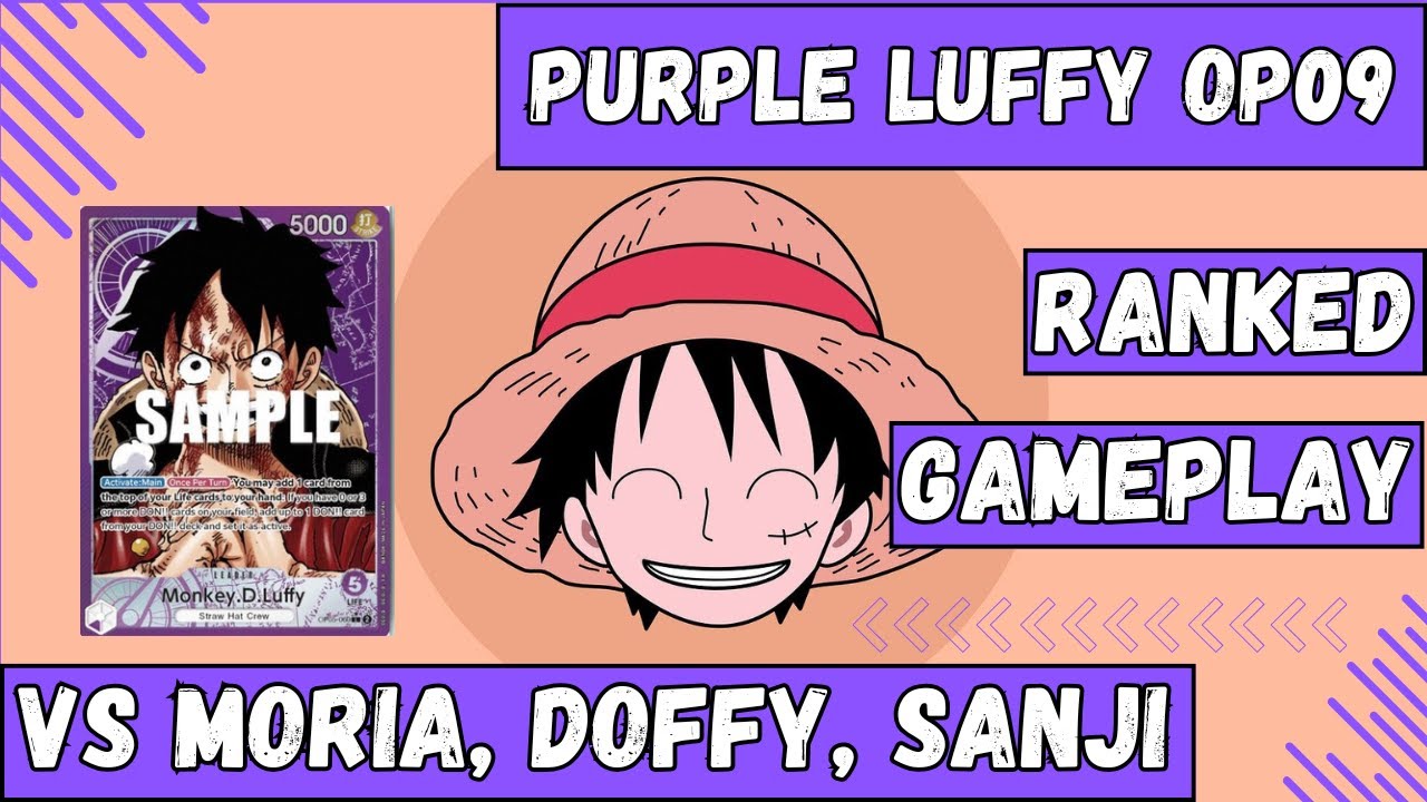 Purple Luffy (Pluffy) OP09 Gameplay - Facing Moria, Blue Doffy, & Red ...