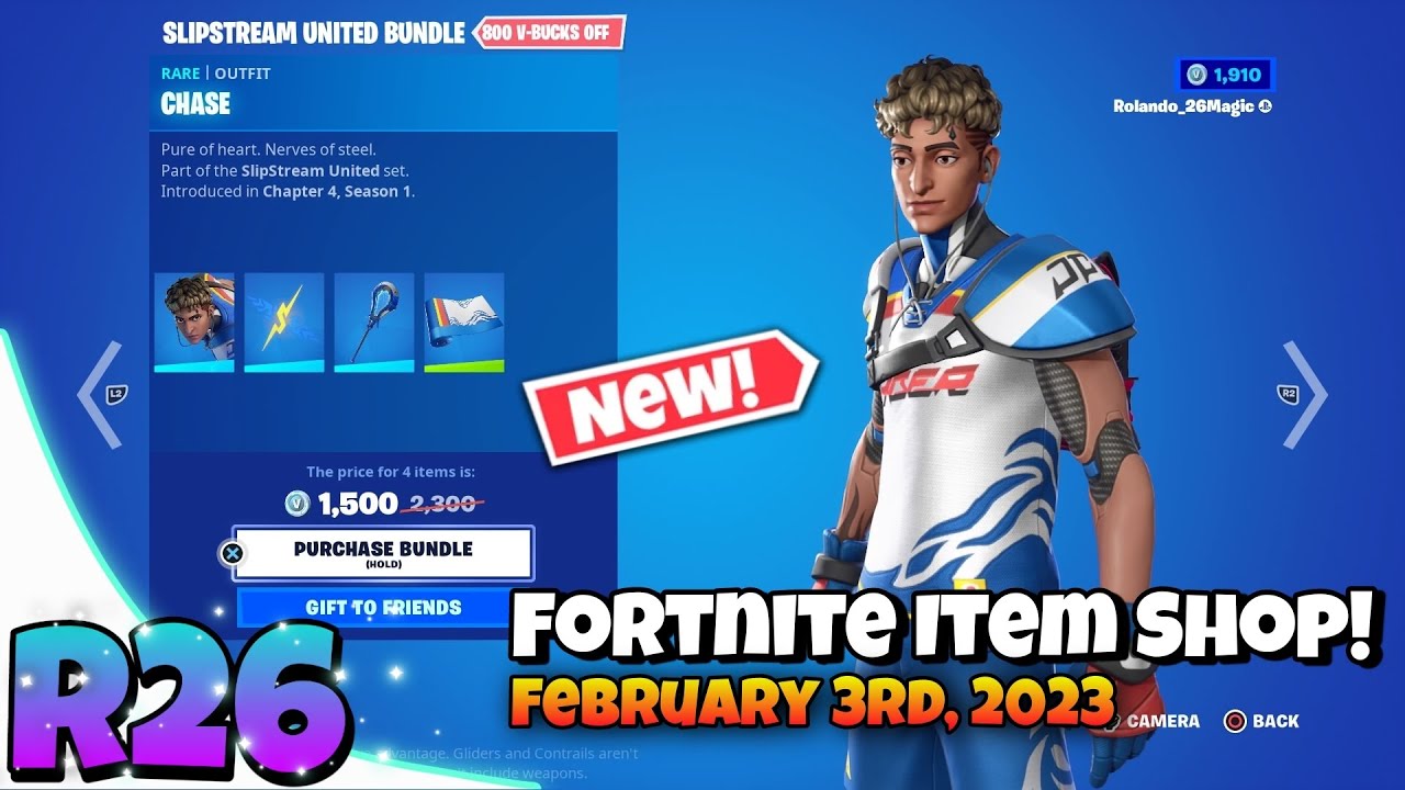 Fortnite Item Shop Today *NEW* CHASE SKIN AND SET! [February 3rd, 2023 ...