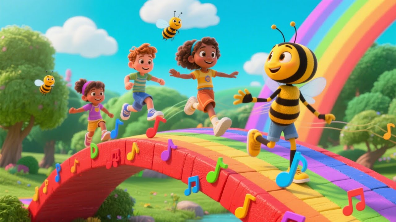 The Bumblebee Song 🐝 | Fun Kids Nursery Rhyme | Buzz Buzz Bee Cartoon ...