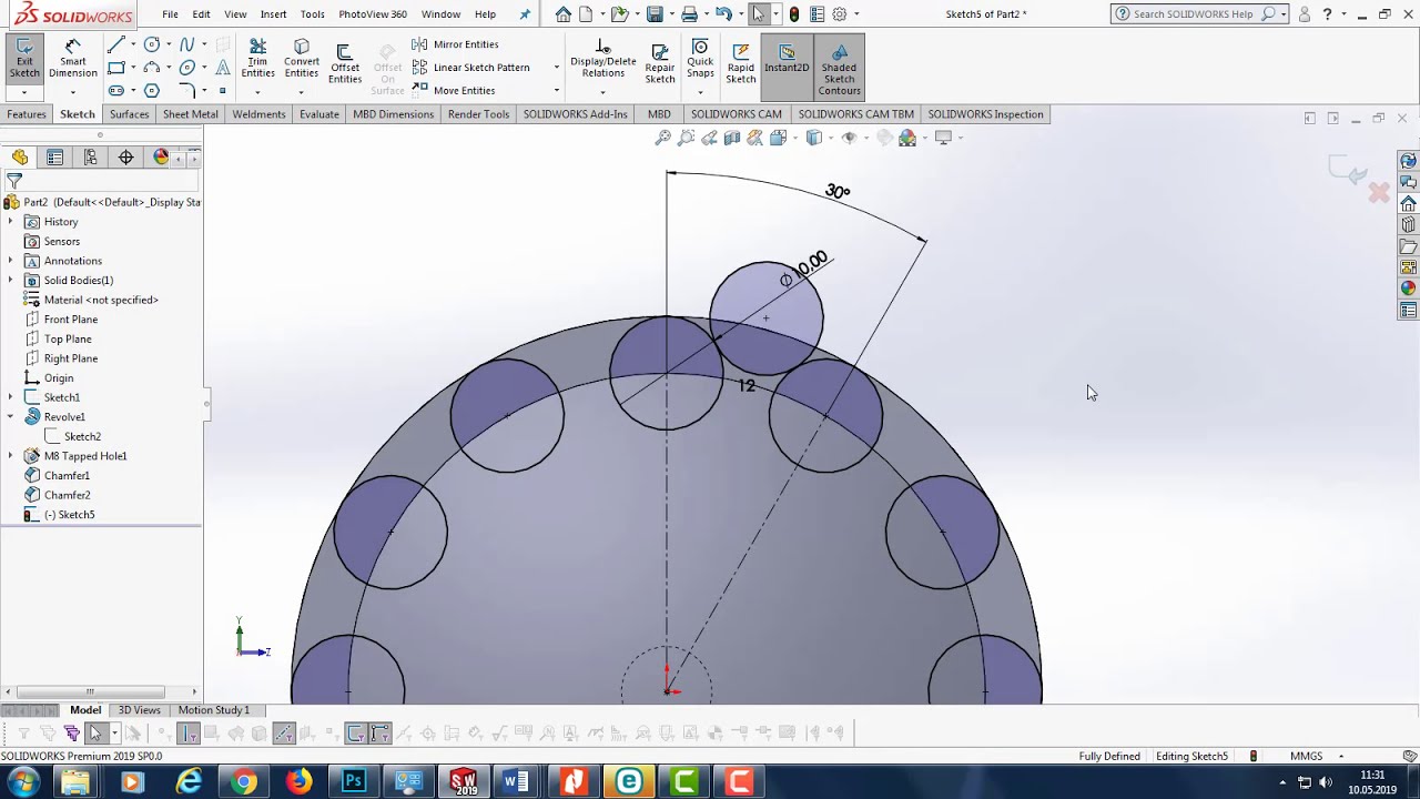 SolidWorks Part Design and Drawing_107 - YouTube