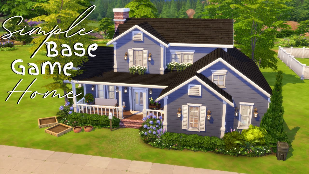 Simple Base Game Home 🏡 // The Sims 4: Speed Build - YouTube