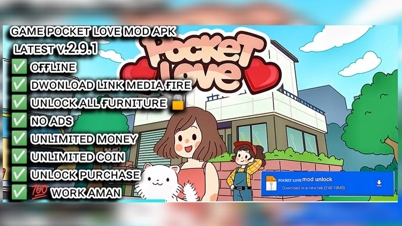 game pocket love latest version mod apk unlock vip no ads link media ...