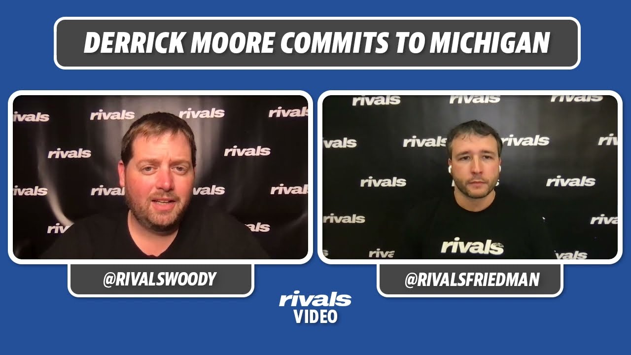Four-Star DE Derrick Moore commits to Michigan - YouTube