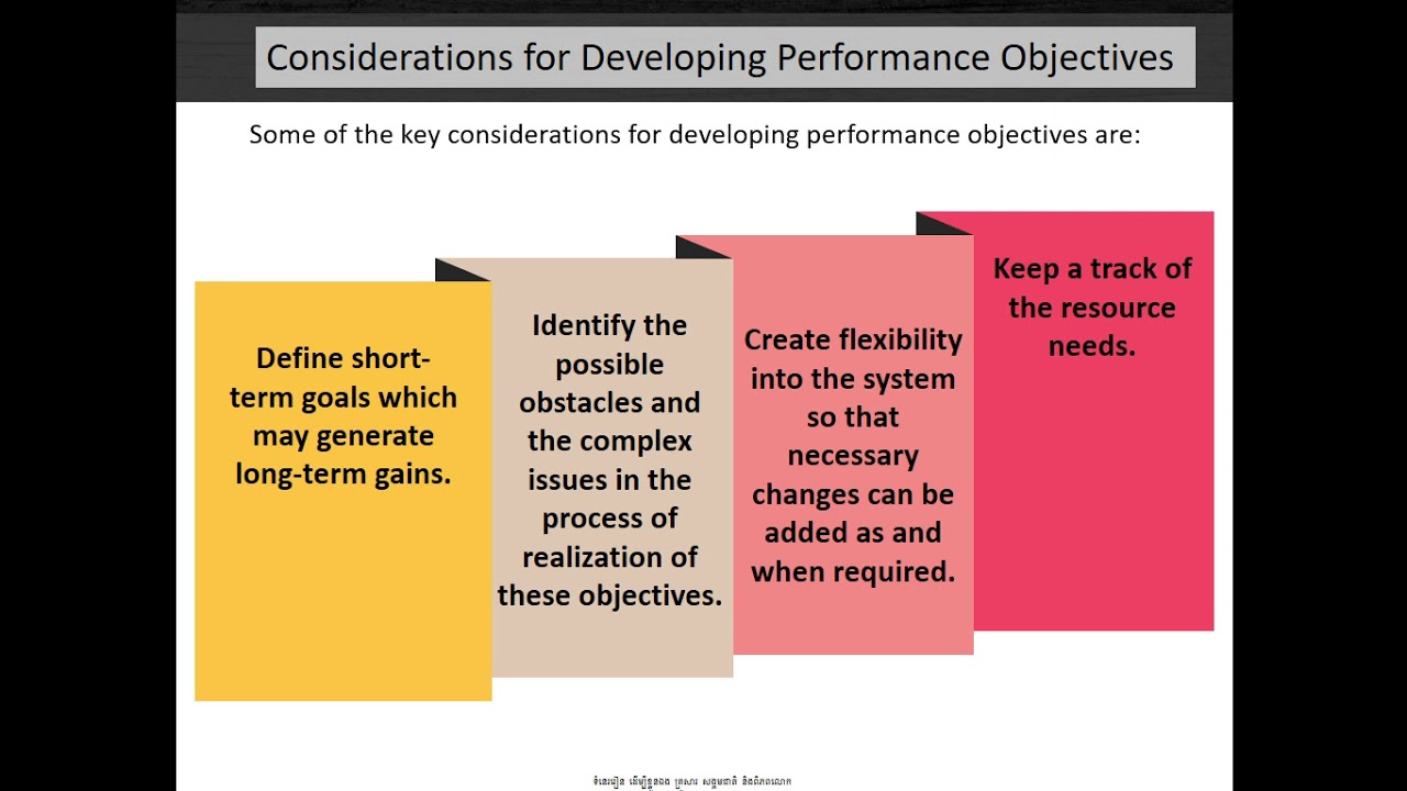 4. Explain Considerations for Performance Objectives - YouTube