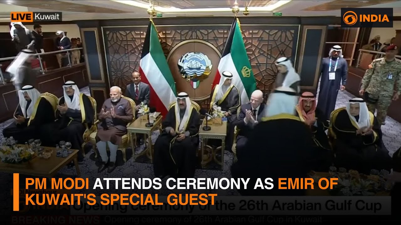 PM Modi Attends Ceremony as Emir of Kuwait's Special Guest - YouTube